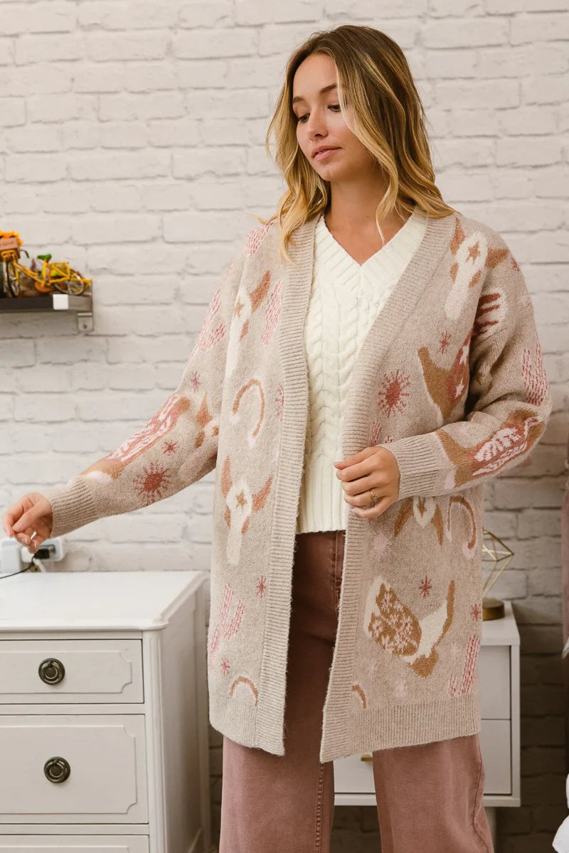BiBi Wild West Pattern Sweater Cardigan – Locke’s Lifestyle, Sporting ...